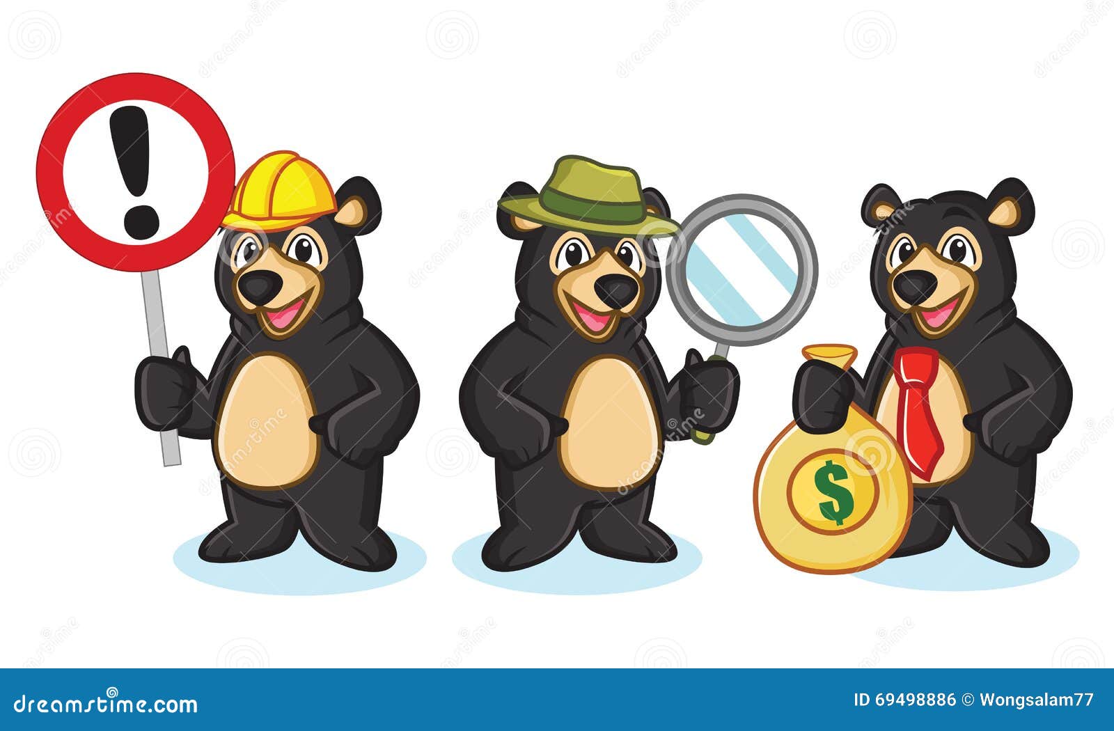 Black Bear Mascot with Sign Stock Vector - Illustration of mascot ...