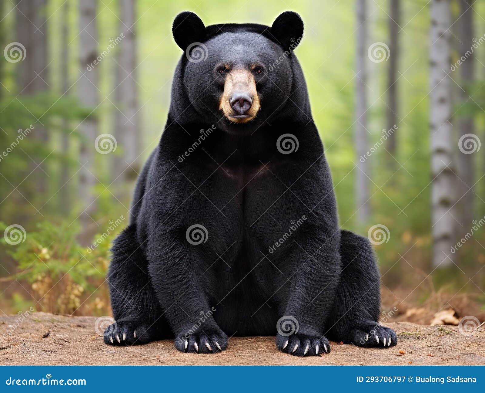 Black bear sitting stock illustration. Illustration of animal - 293706797