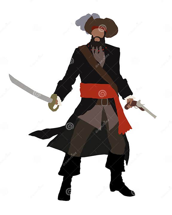 Black Beard, Pirate Captain. Stock Image - Illustration of pirate ...