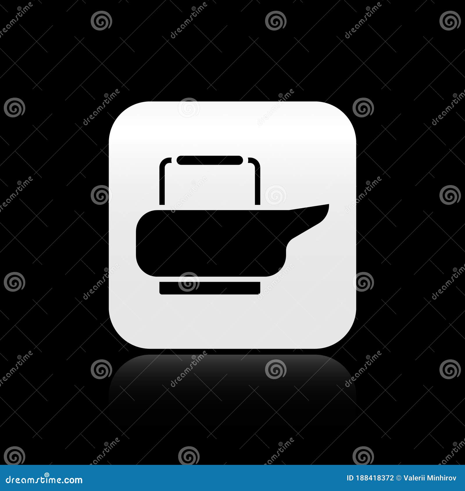 Black Bedpan Icon Isolated on Black Background. Toilet for Bedridden ...