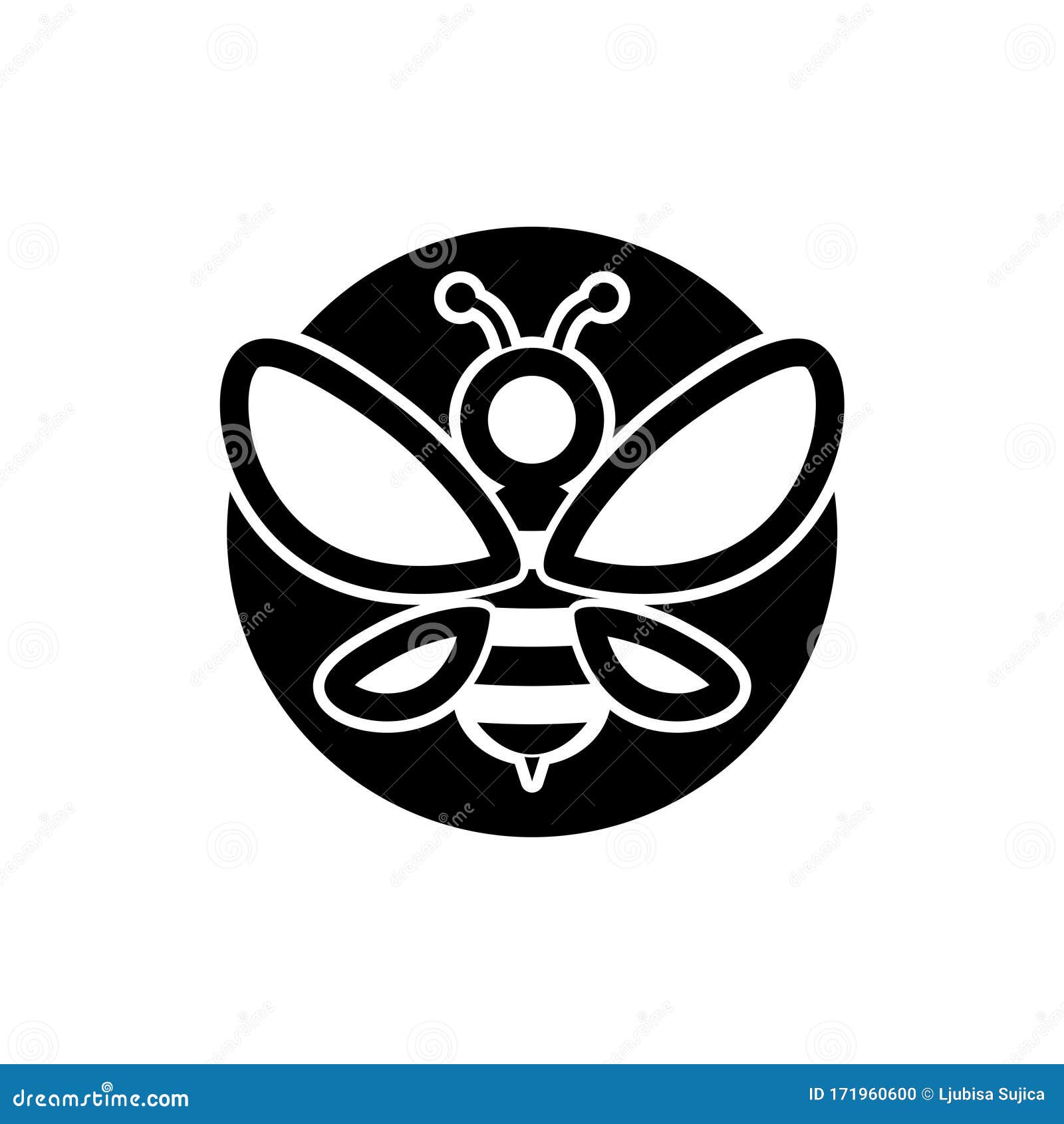 Black Bee Icon Isolated on White Background Stock Vector - Illustration ...