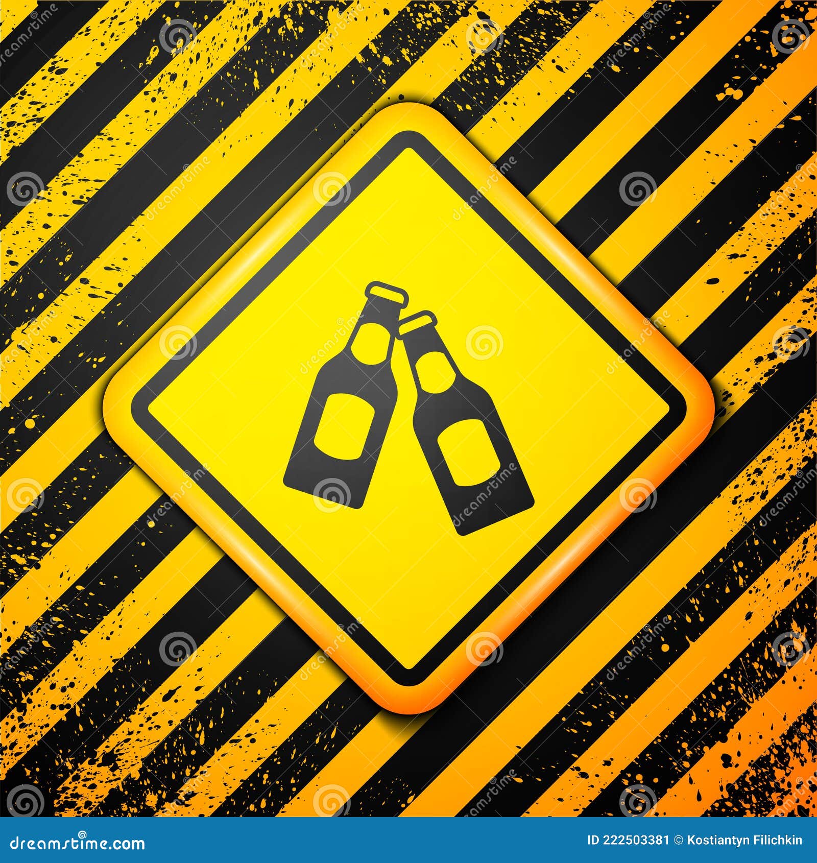 Beer Warning Sign Red. Alcohol Hazard Attention Symbol. Danger R Vector ...