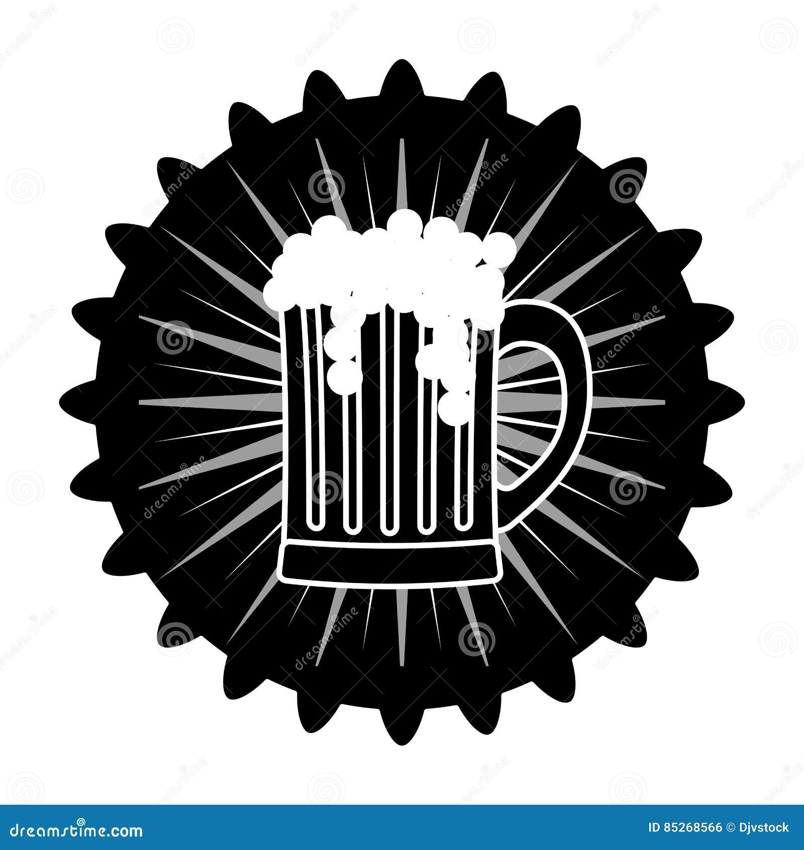 Black Beer Cap Emblem Icon Image Stock Illustration - Illustration of ...