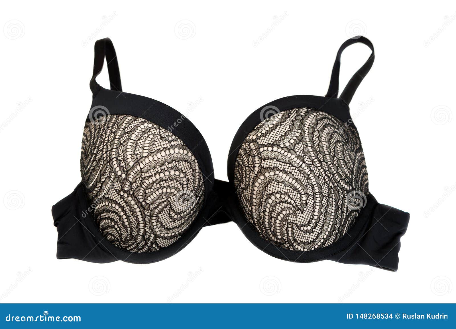 Black with a Beige Bra. Isolate on White Stock Photo - Image of black ...