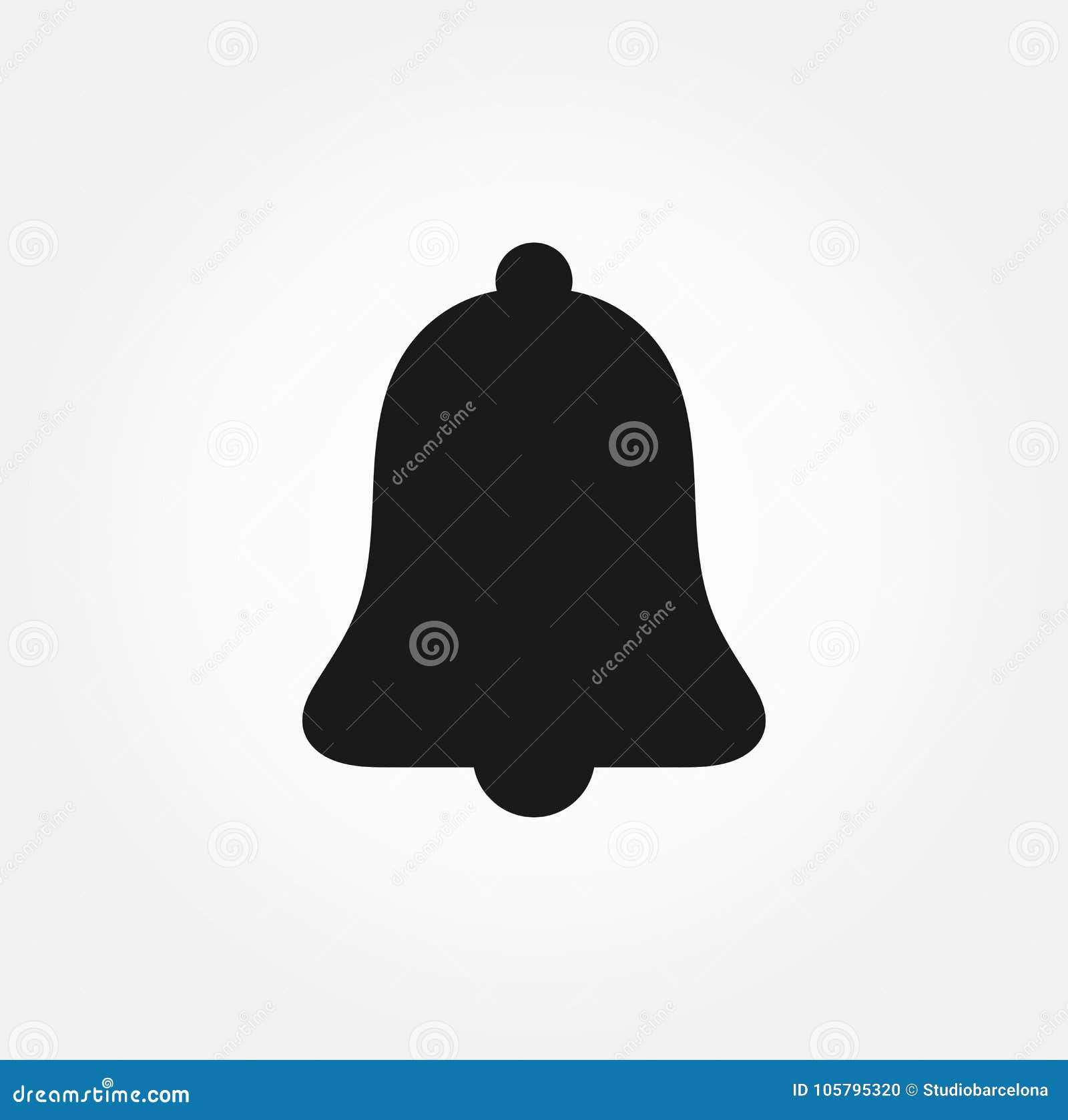Black bell icon stock vector. Illustration of flat, logo - 105795320