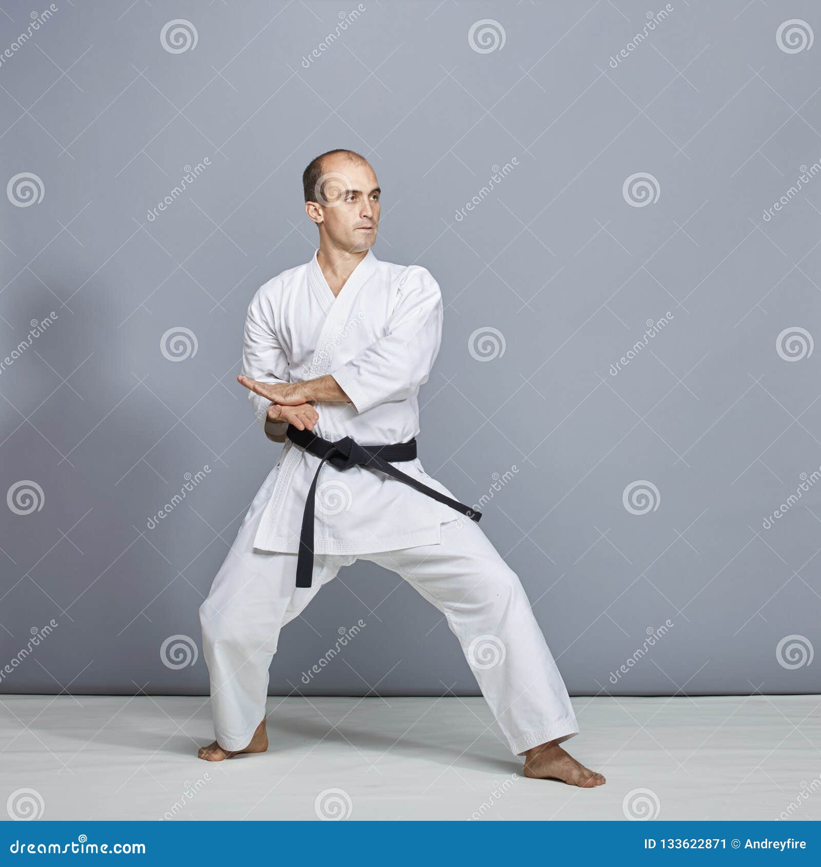 With a Black Belt, an Athlete in Karategi Trains a Formal Karate ...