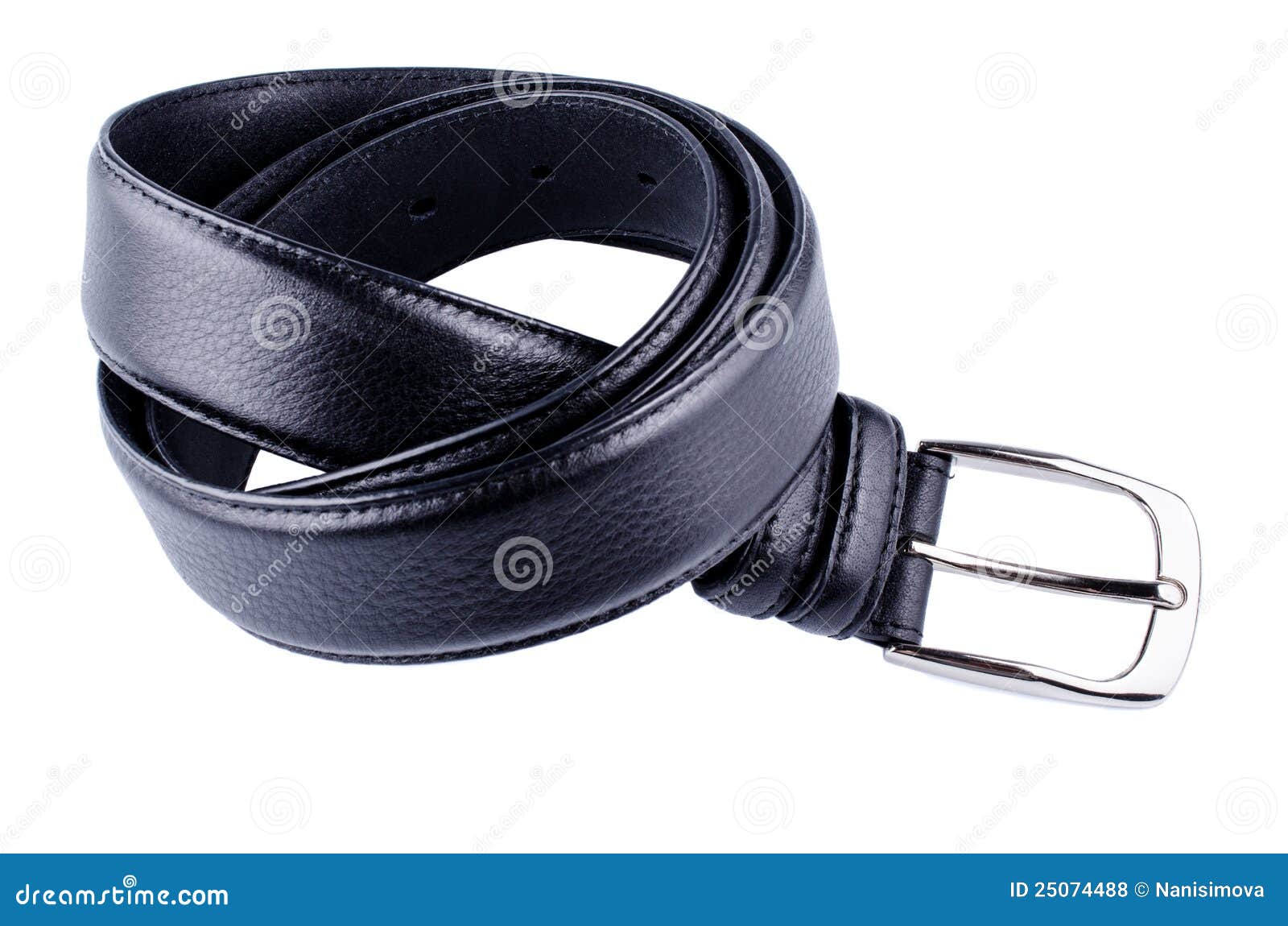 Black Belt with a Buckle Close Up Isolated Stock Photo - Image of ...