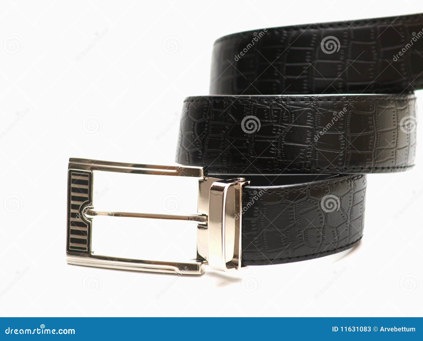 Black belt with metal lock stock image. Image of object - 11631083