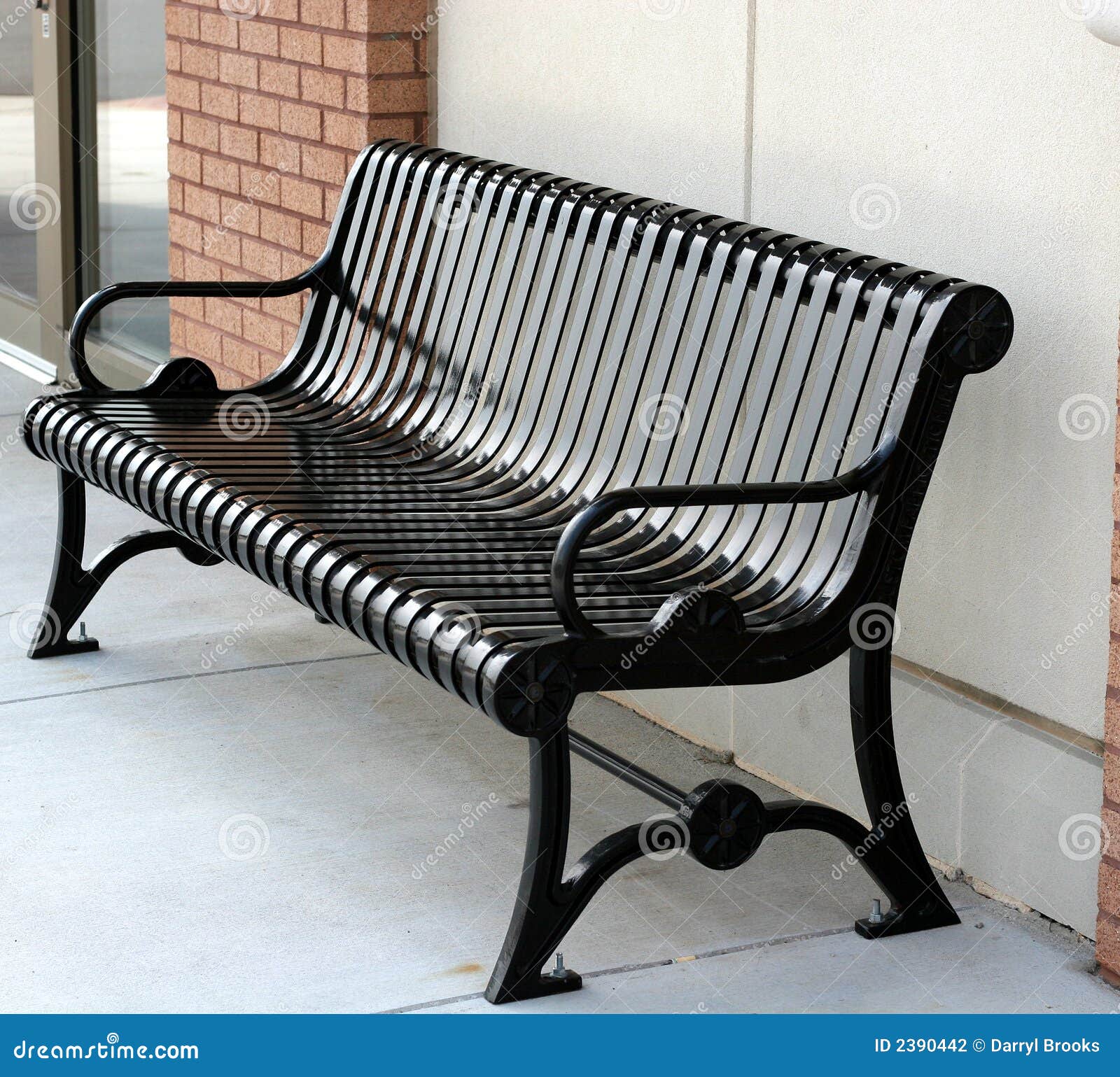 Black Bench stock photo. Image of wooden, empty, trees - 2390442