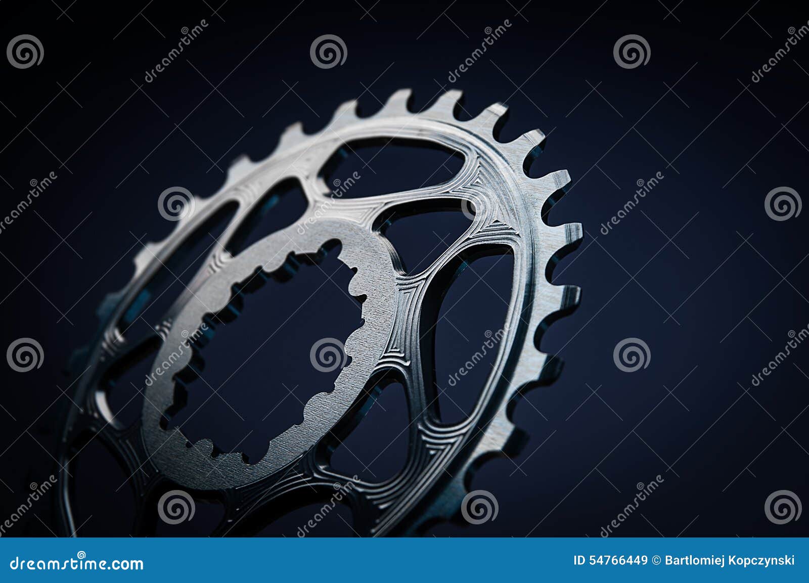 Black Bicycle chainring stock image. Image of details - 54766449