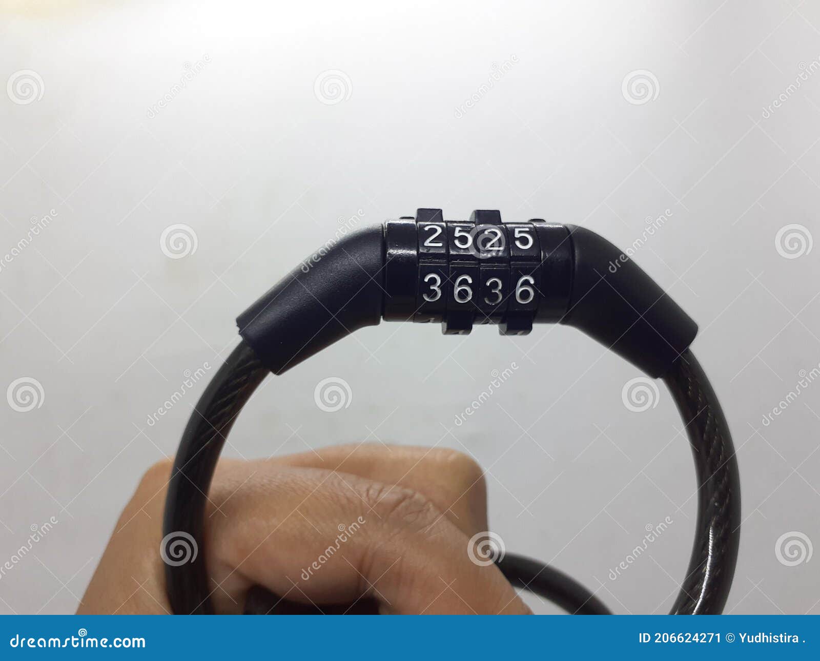 A Black Bicycle Lock with Coded Keys on White Isolation Background ...