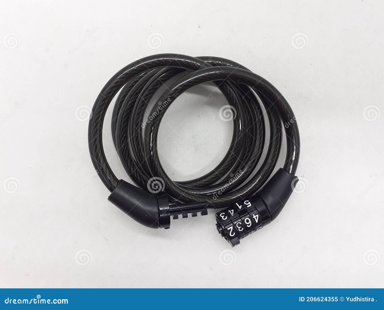 A Black Bicycle Lock with Coded Keys on White Isolation Background ...