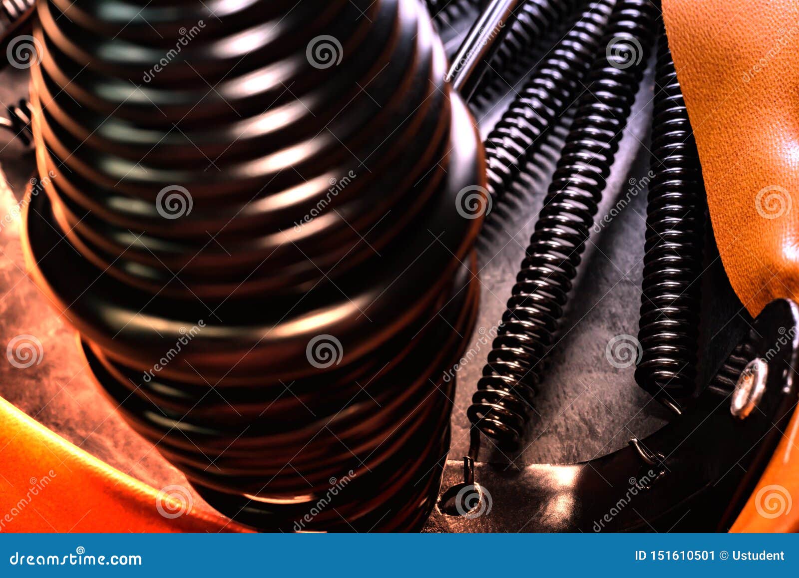 Black Bicycle seat springs stock image. Image of equipment - 151610501