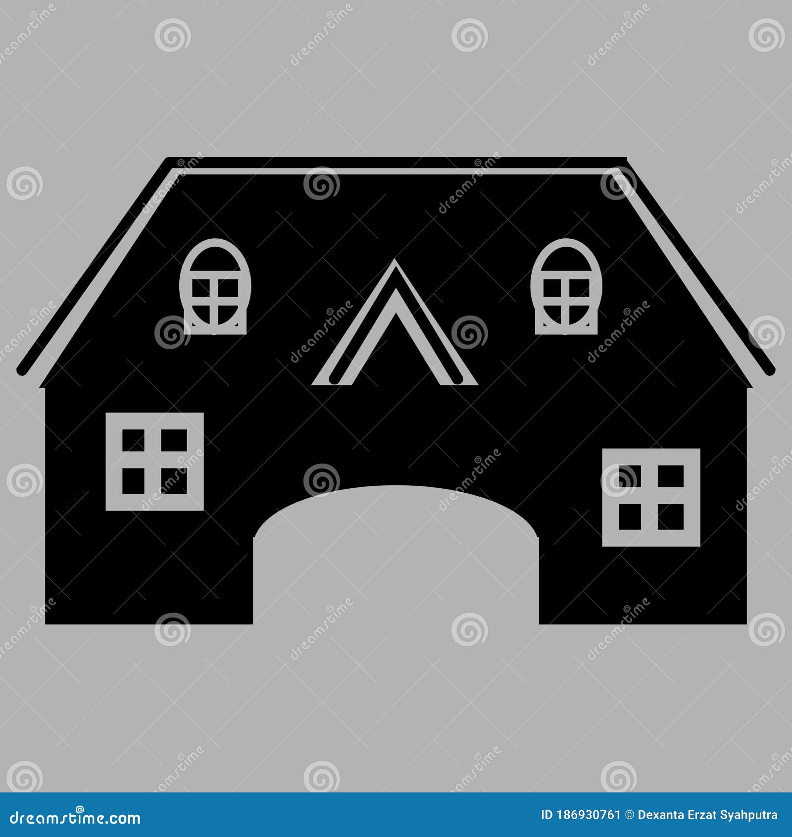 Black Big House Icon Vector Illustration Stock Illustration ...