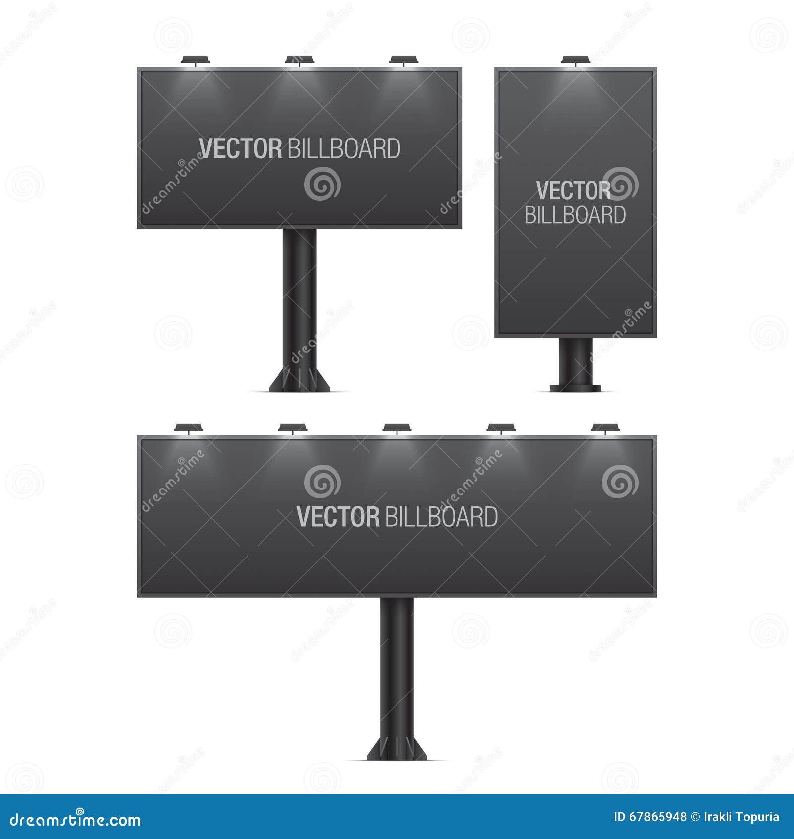 Black billboards. stock illustration. Illustration of city - 67865948