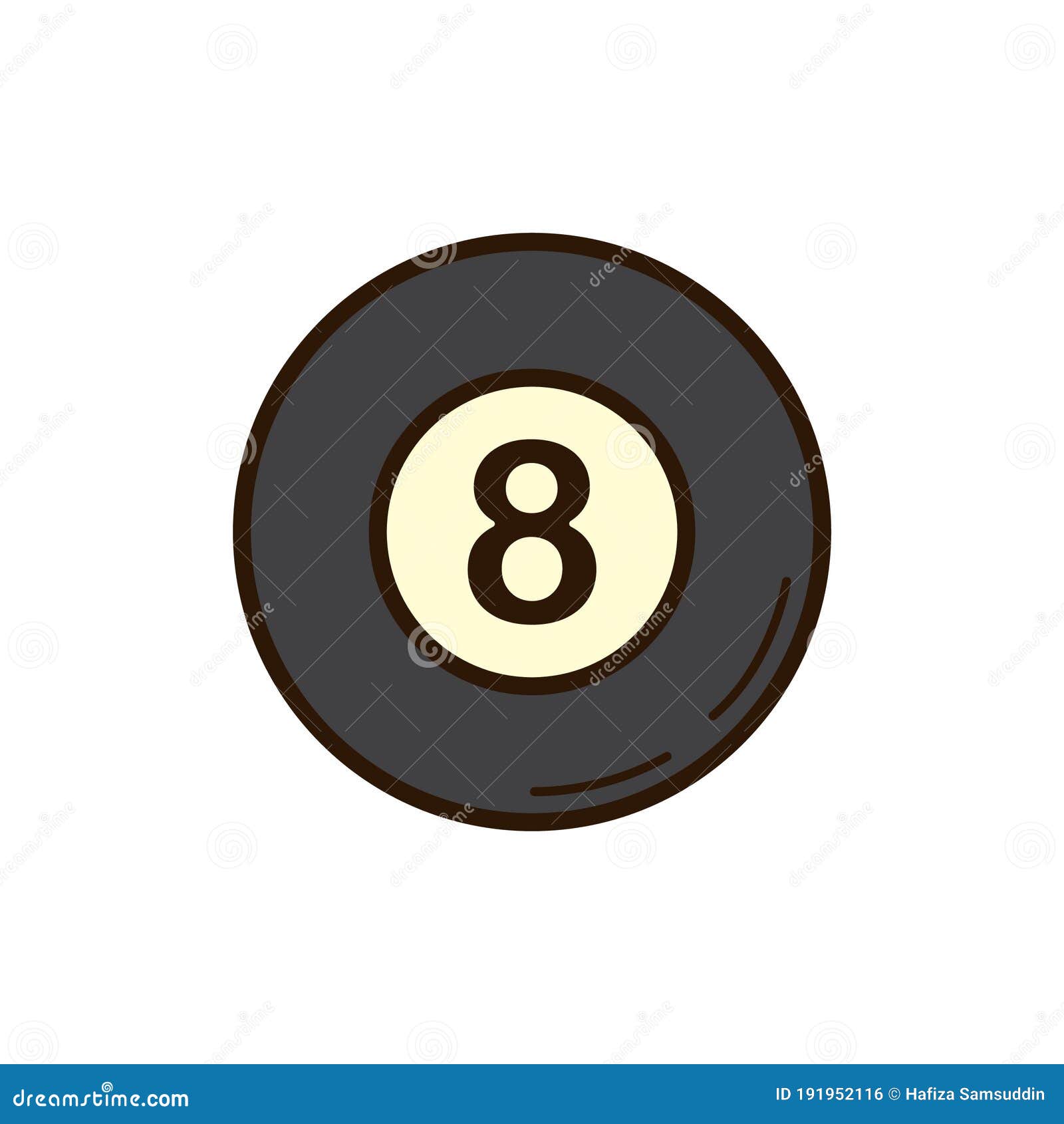 Black Billiard Ball. Vector Illustration Decorative Design Stock Vector ...