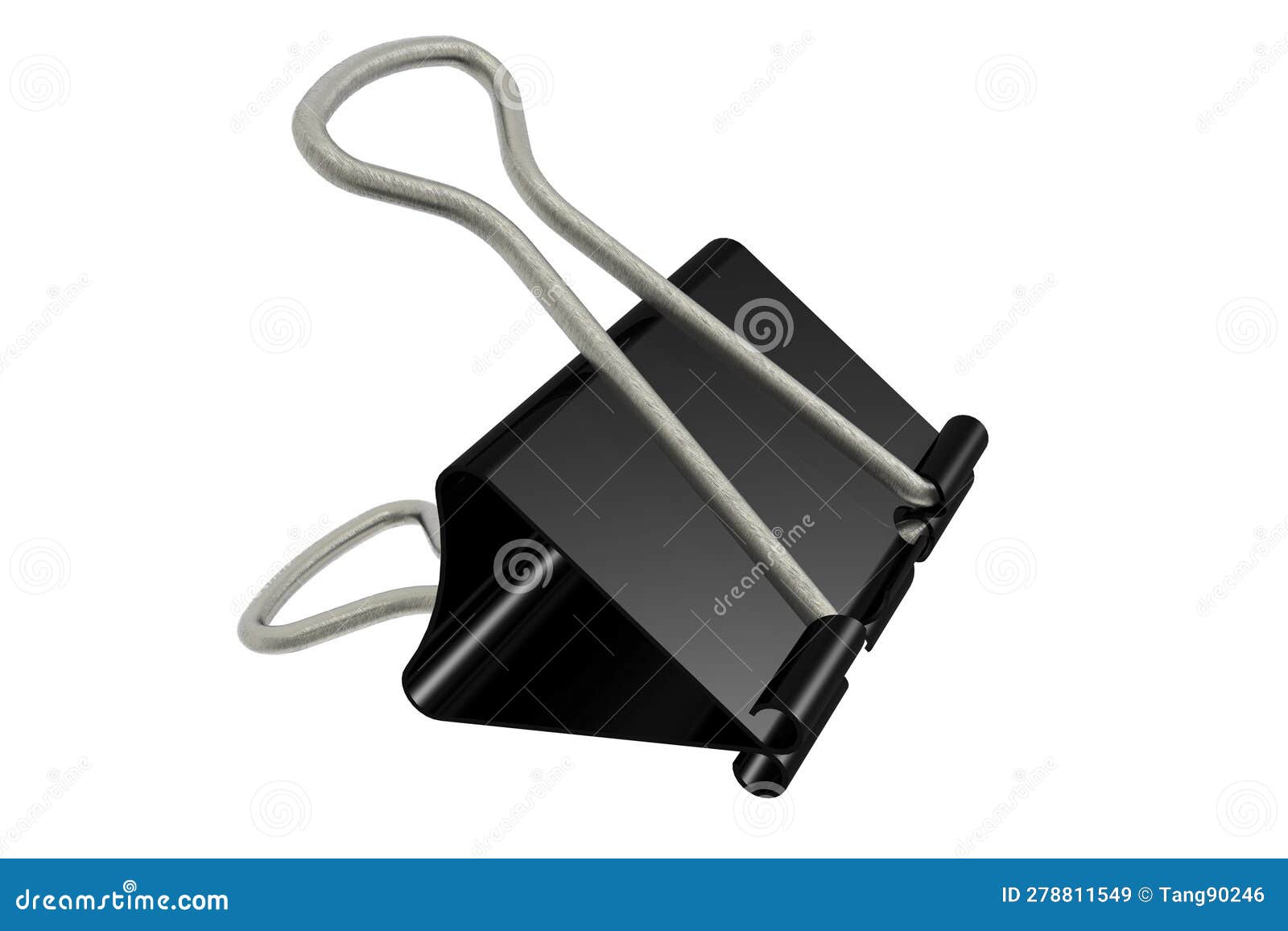 Black Binder Clip Close Up Isolated Stock Illustration - Illustration ...