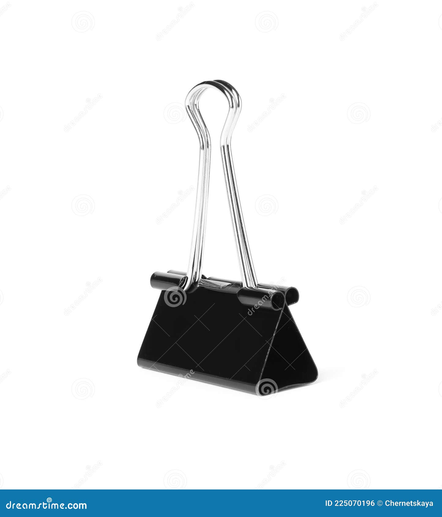 Black Binder Clip on White. Stationery Stock Photo - Image of metal ...