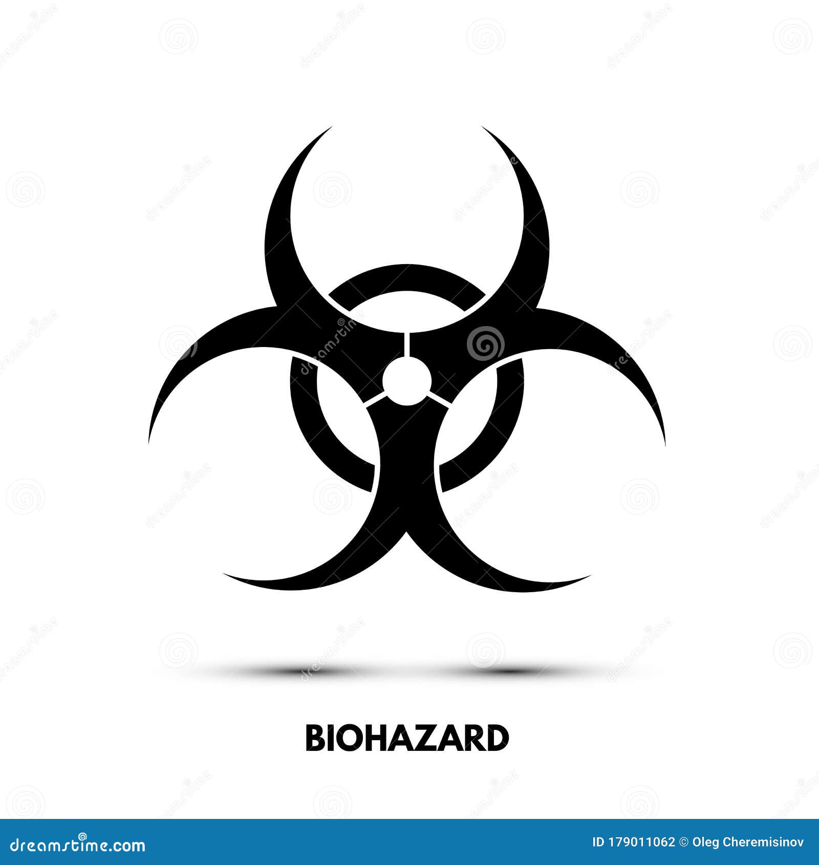 Black Biohazard Sign Isolated on White Background. Vector Symbol. Stock ...