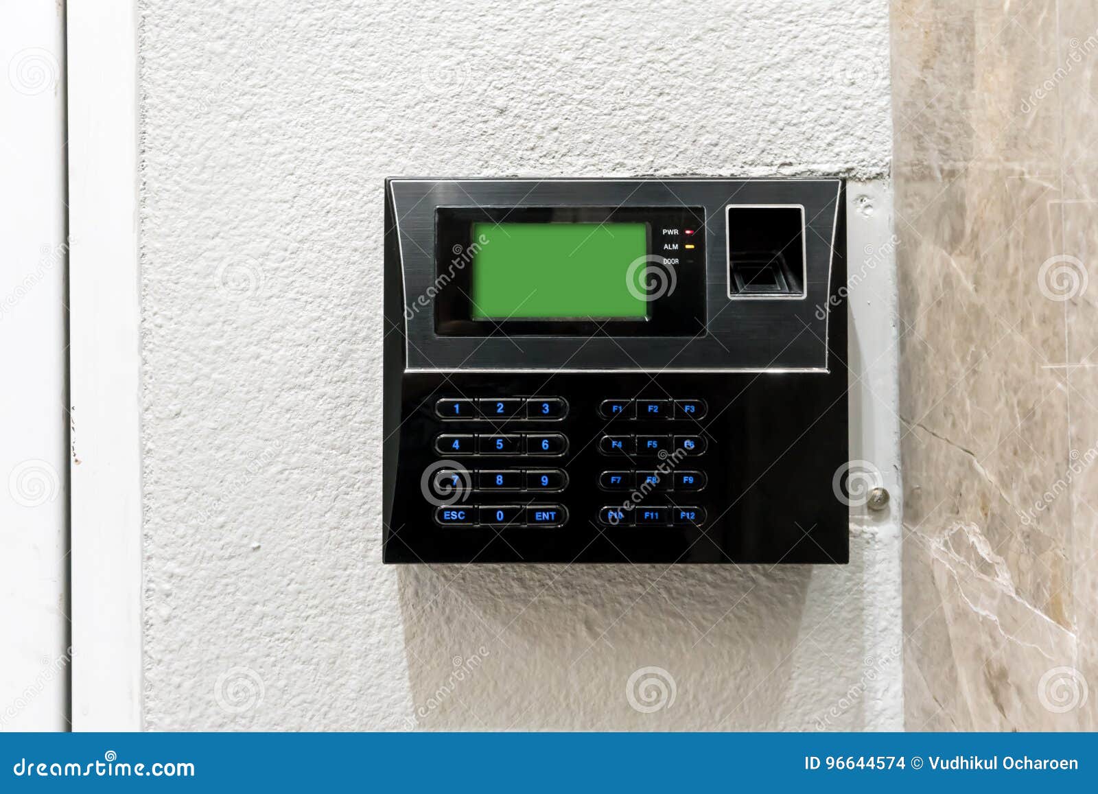 Black Biometric Scan with Fingerprint Sensor and Digital Screen Stock ...