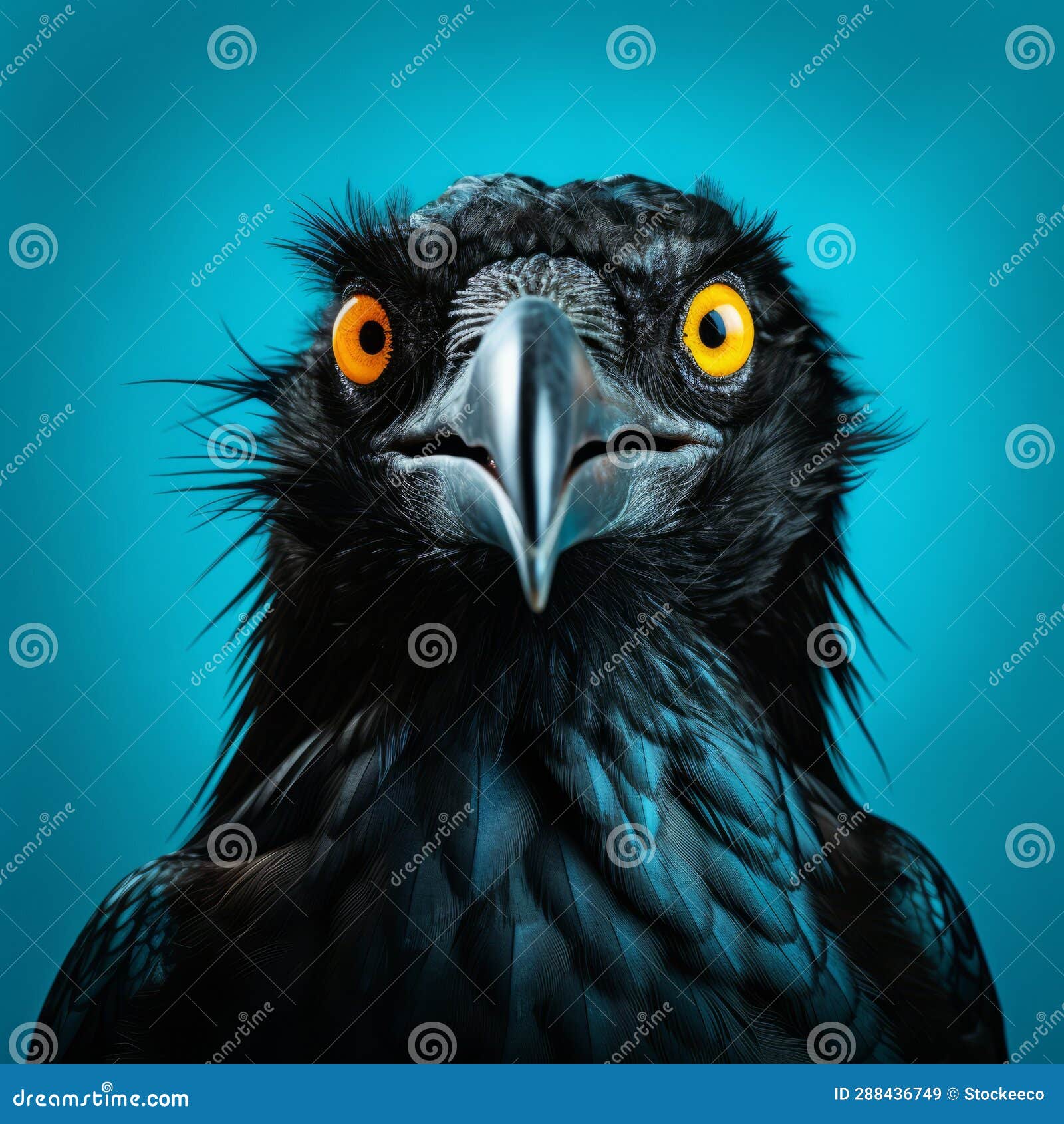 Vibrantly Surreal Crow: Aggressive Digital Illustration with Softbox ...