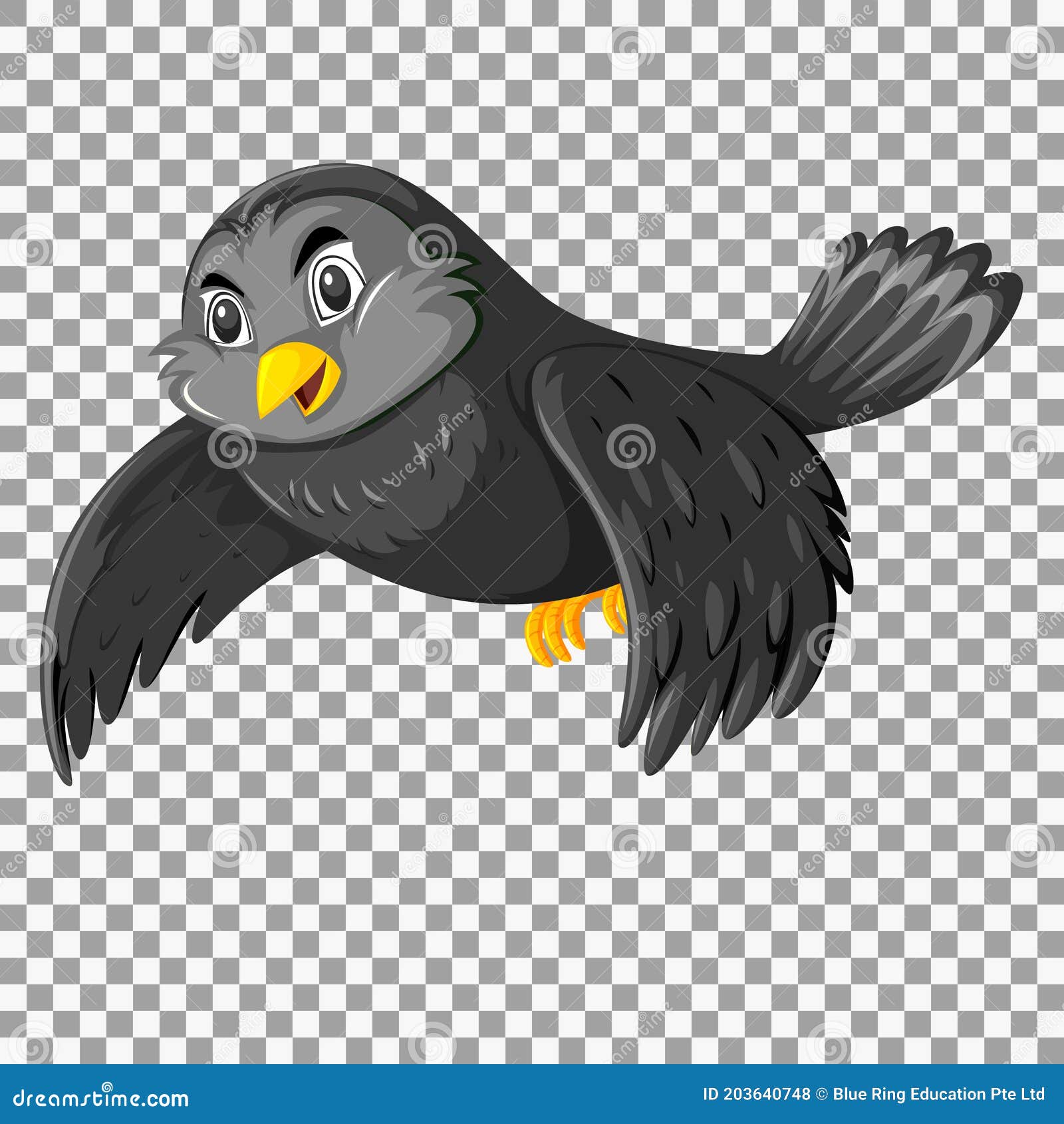 Black Bird Cartoon Character Stock Vector - Illustration of beak ...