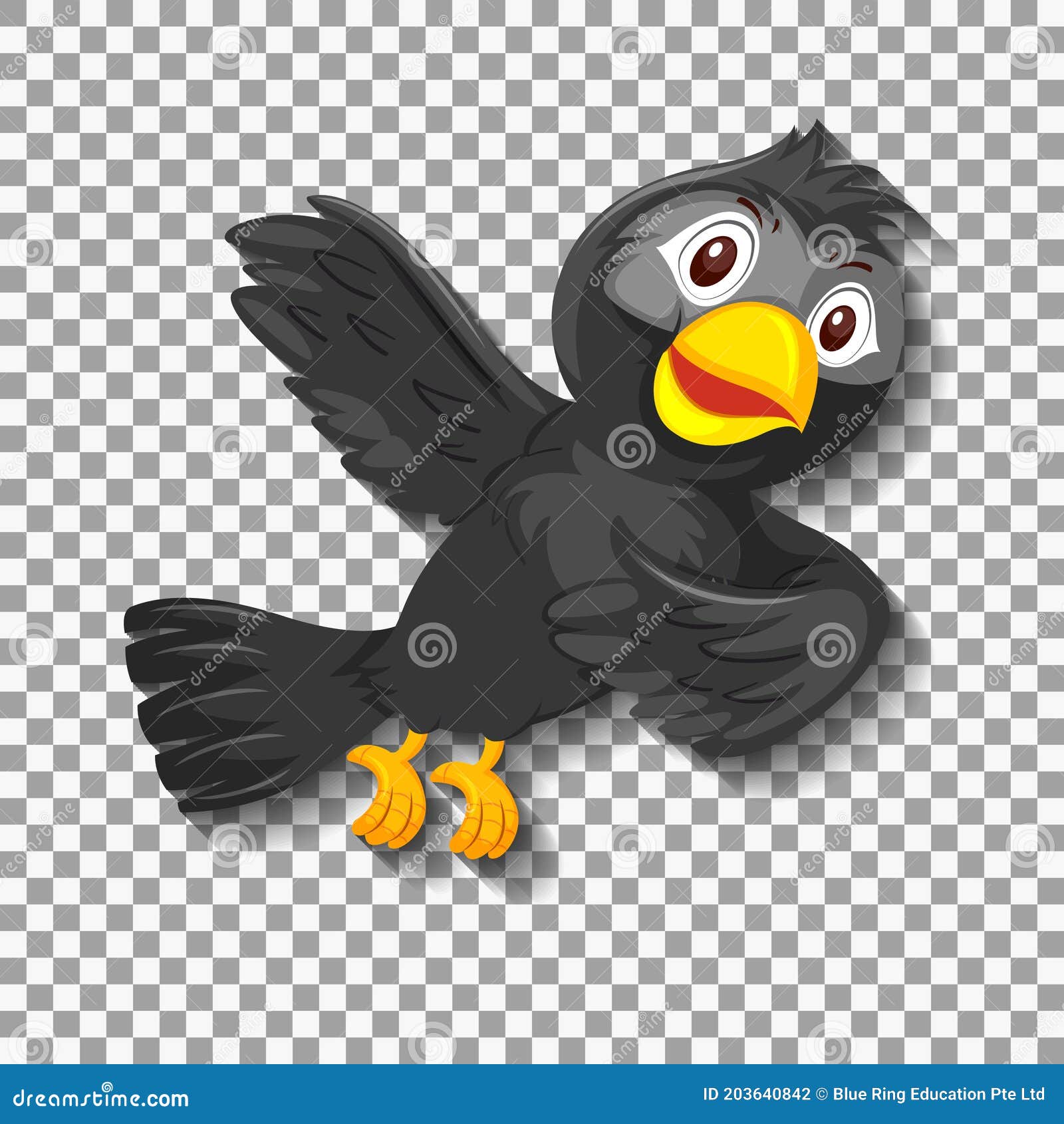 Black Bird Cartoon Character Stock Vector - Illustration of graphic ...
