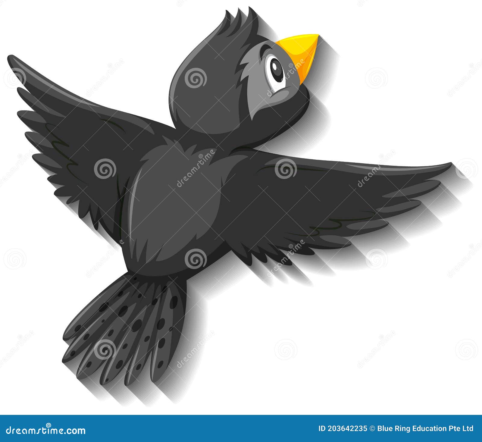 Black Bird Cartoon Character Stock Vector - Illustration of smiling ...