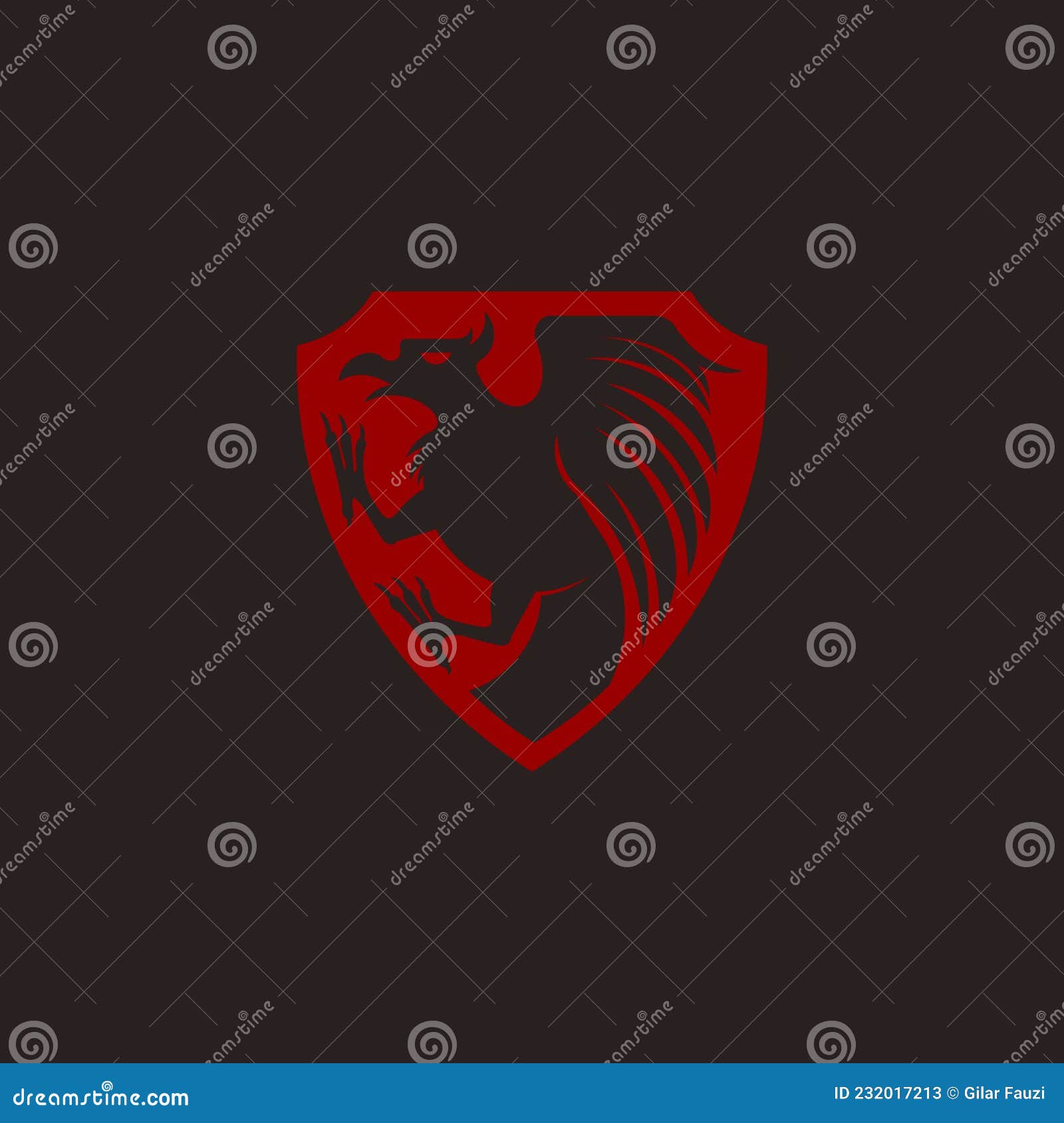 Black bird and shield logo stock vector. Illustration of advertising ...