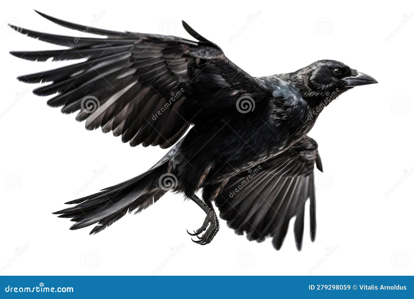 Black Bird Wings Spread