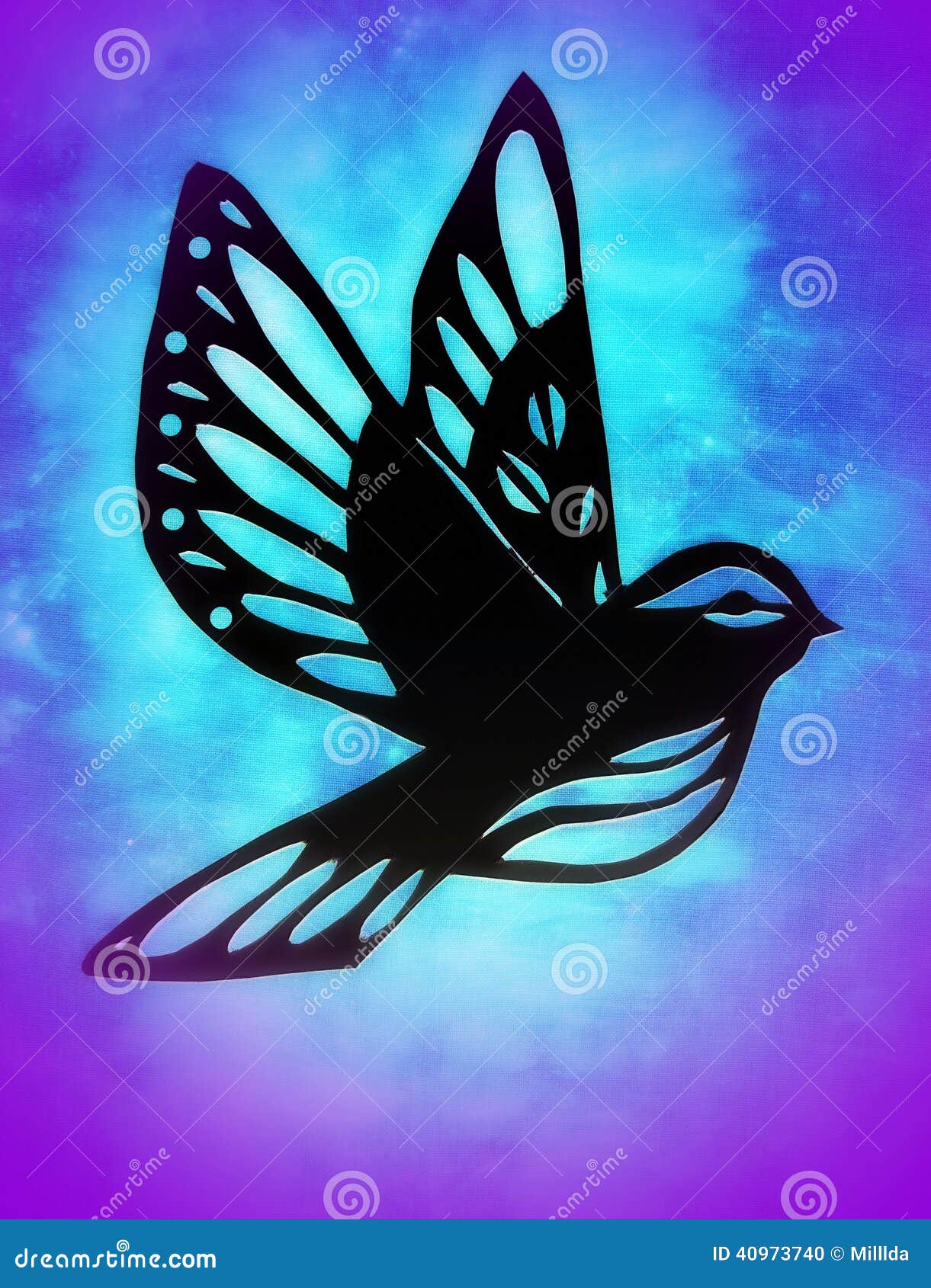 Black bird. Paper cutting stock photo. Image of color - 40973740