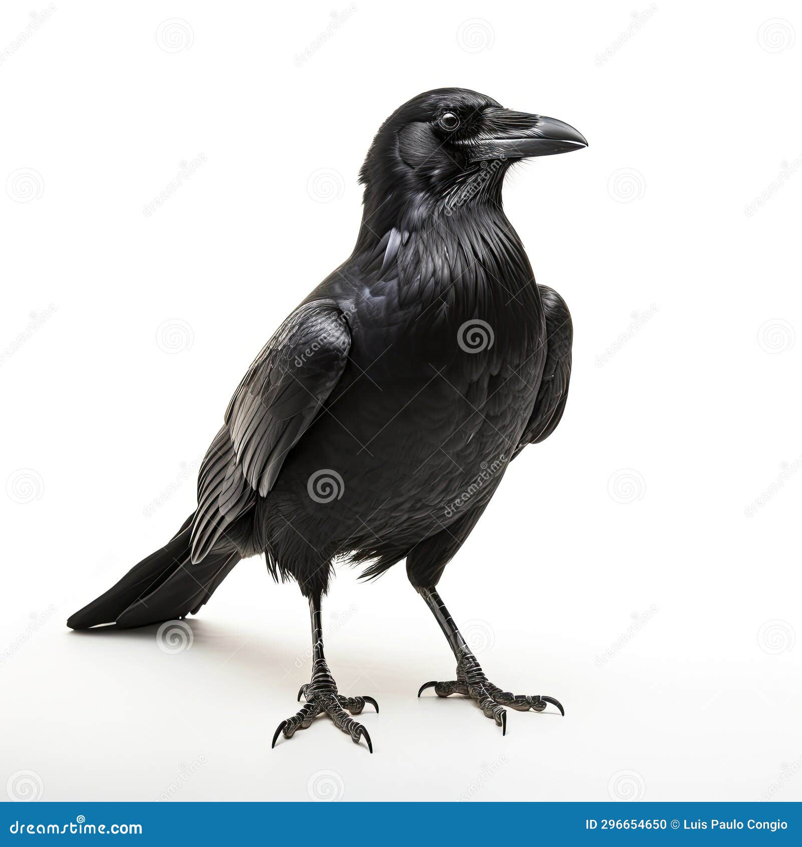A Black Bird Perched on a White Floor Stock Photo - Illustration of ...