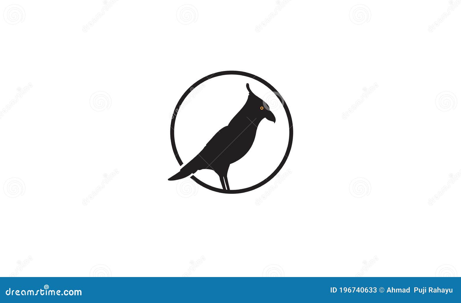 Black Bird Raven Silhouette on Circle Logo Design Stock Vector ...