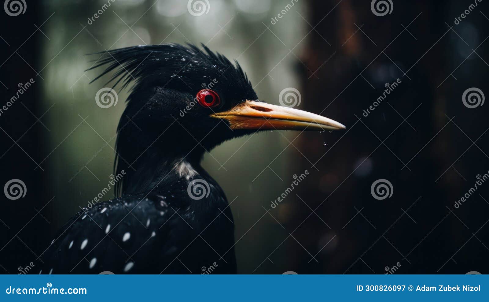 A black bird with red eyes stock illustration. Illustration of avian ...