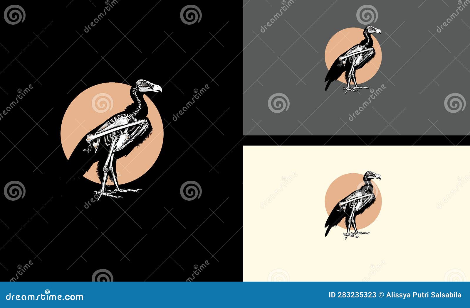 Black Bird Skull Vector Illustration Design Stock Vector - Illustration ...
