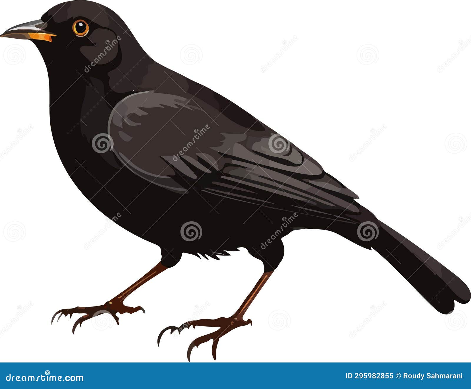 Black Bird Vector Illustration Format Stock Illustration - Illustration ...
