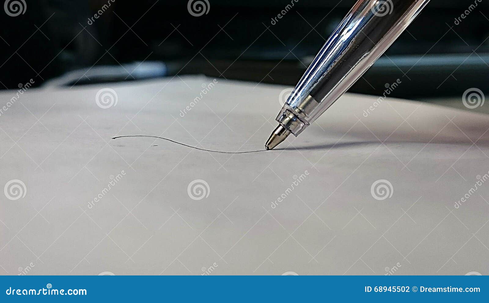Black biro pen on paper. stock photo. Image of drawn - 68945502