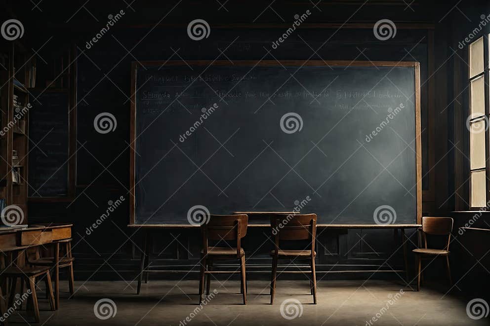Black Blackboard for Classroom of School. Ai Generative Stock Photo ...