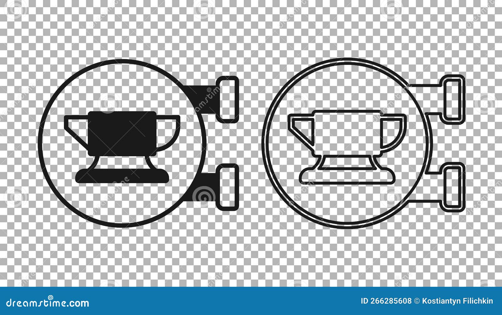 Black Blacksmith Anvil Tool Icon Isolated on Transparent Background ...