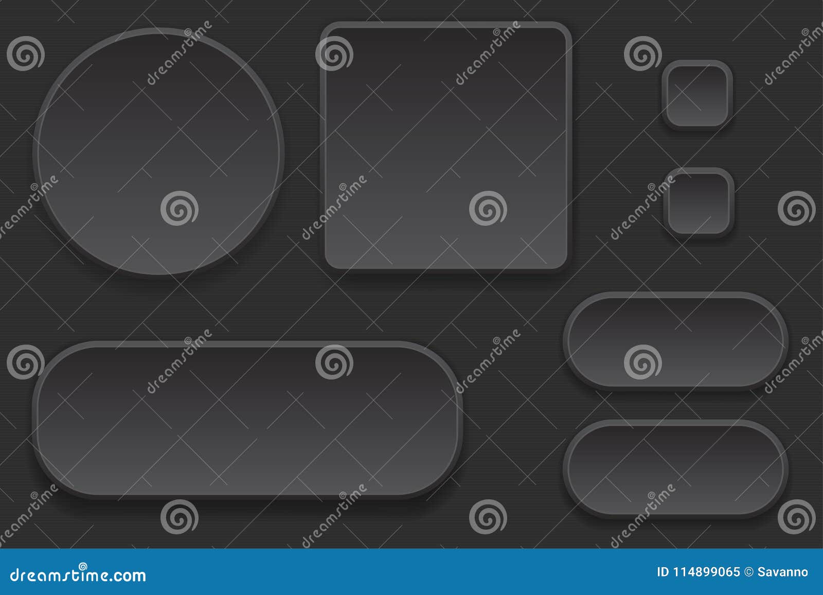 Black Blank Buttons. Set of Interface Elements Stock Vector ...