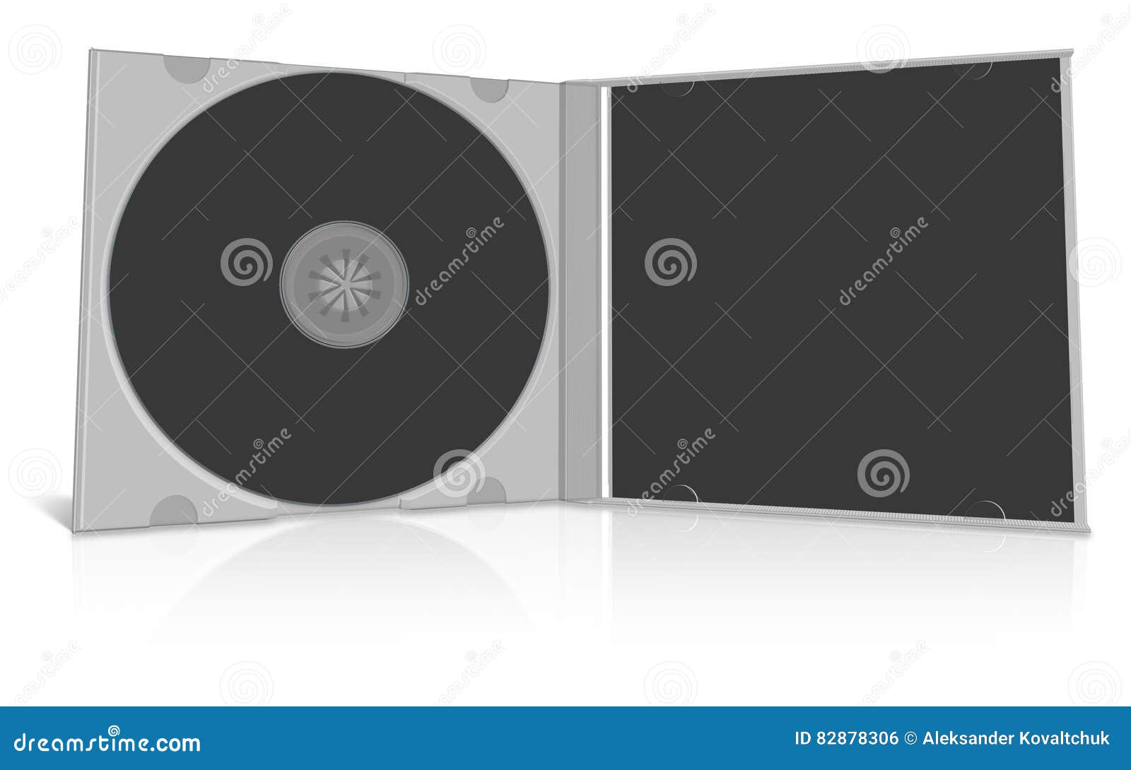 Black Blank Cd Case and Disc Stock Illustration - Illustration of label ...