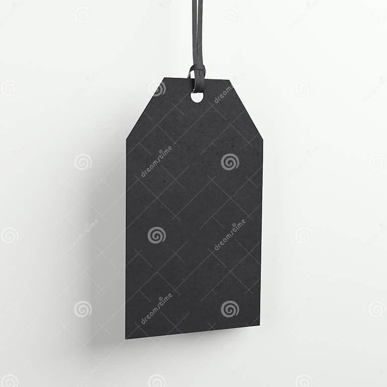 Black Blank Label in Bright Studio. 3d Rendering Stock Illustration ...