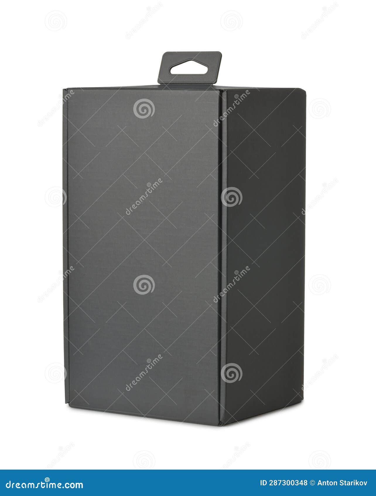 Black Blank Paper Packaging Box Stock Photo - Image of paper, hanger ...