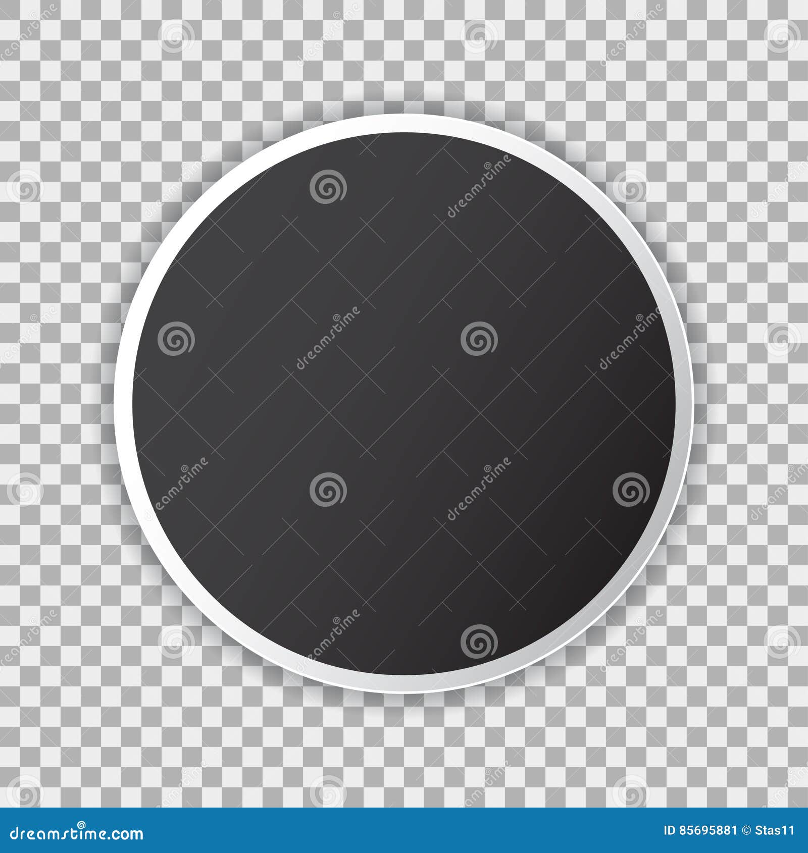 Black Blank Poster Mockup In Circle, Sheet Of Paper On Transparent ...