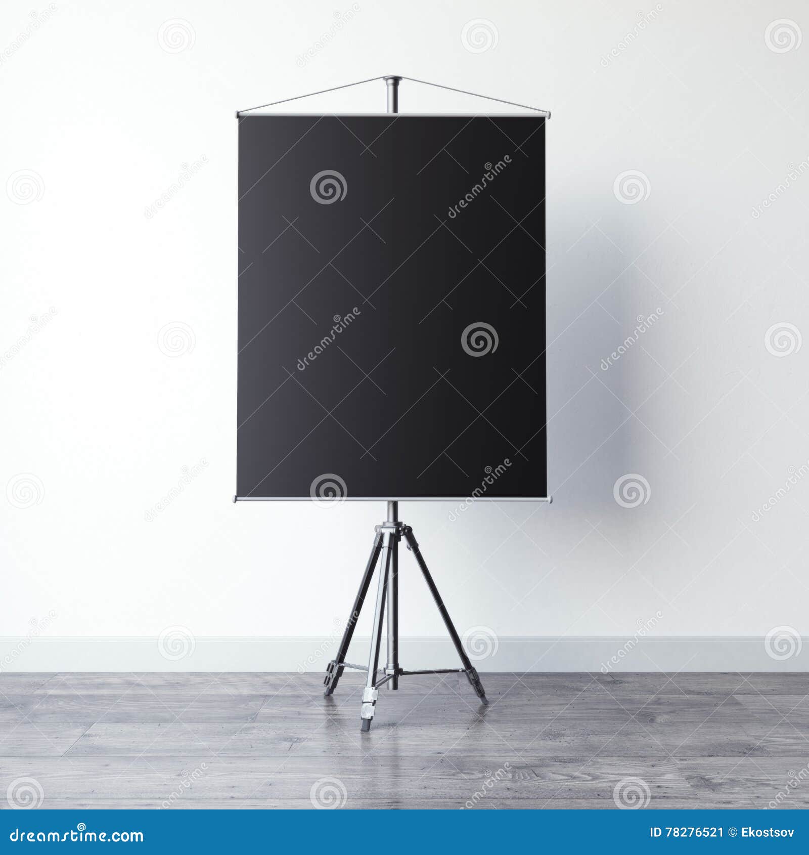 Black Blank Presentation Roller Screen. 3d Rendering Stock Image ...