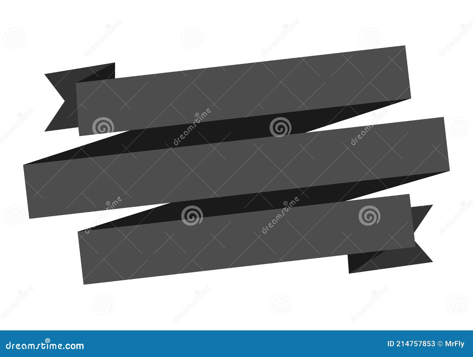 Black Blank Ribbon for Text, Vector Image Stock Vector - Illustration ...