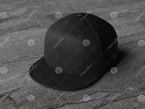 Black Blank Snapback. 3d Rendering Stock Illustration - Illustration of ...