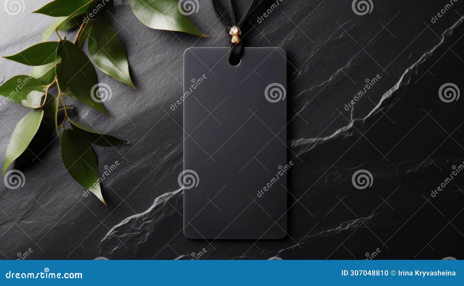 Black Blank Tag with Blank Front Realistic on a Mockup Template in a ...