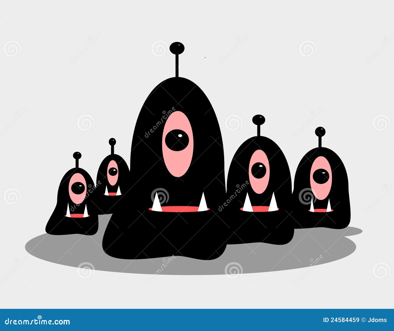 Black Blob Alien Monsters Cartoon Vector | CartoonDealer.com #24584459
