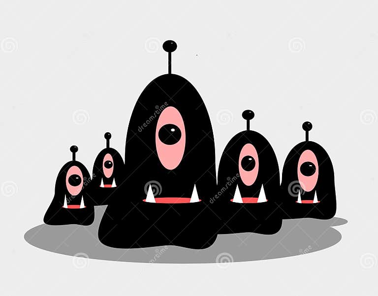 Black blob alien monsters stock vector. Illustration of blob - 24584459